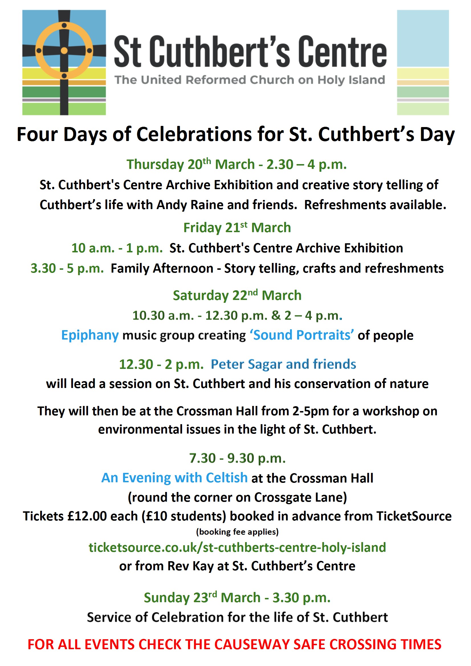 Four Days of Celebrations for St. Cuthbert’s Day – St. Cuthbert's Centre